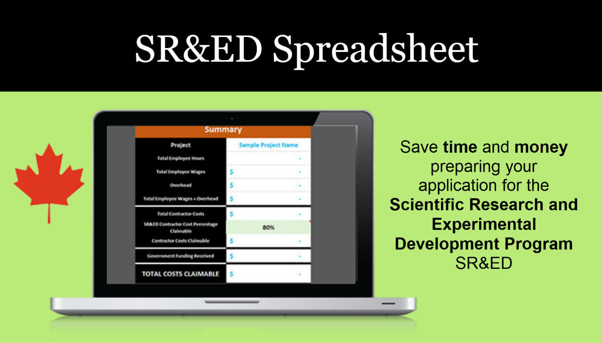 SRED Spreadsheet | Scientific Research and Experimental Development ...